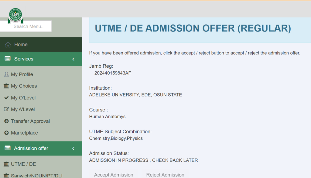 How to Check Admission Status 2025 on JAMB CAPs Portal - UniGuide